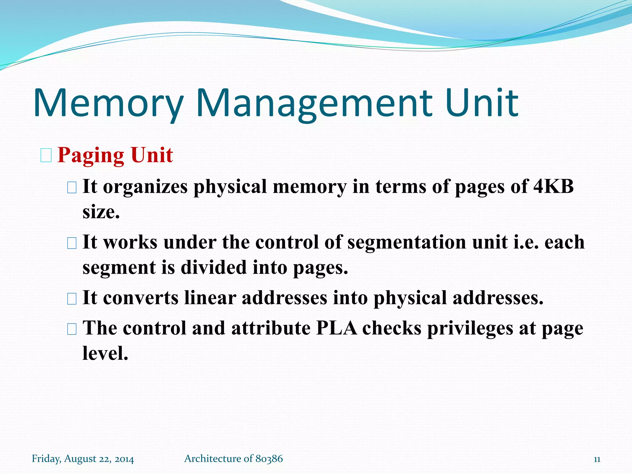Salient featurs of 80386 | PPTX