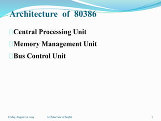 Salient featurs of 80386 | PPTX