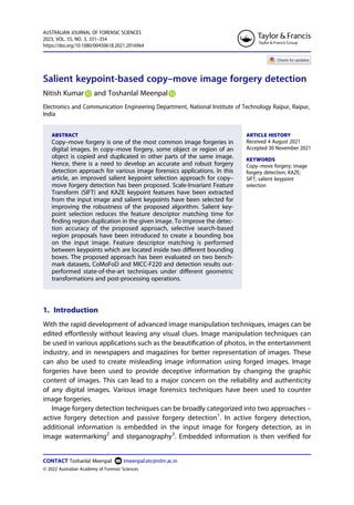 Salient keypoint-based copy move image forgery detection.pdf