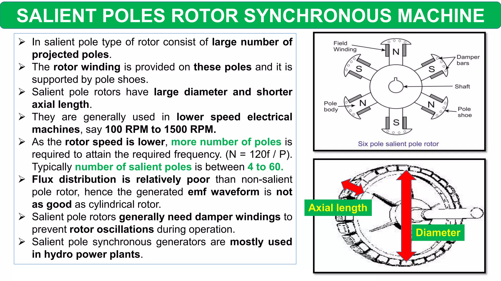 Comparison Between Salient Pole And Cylindrical Pole Rotor Day 17