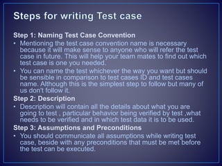 Salient tips for writing effective test cases | PPTX