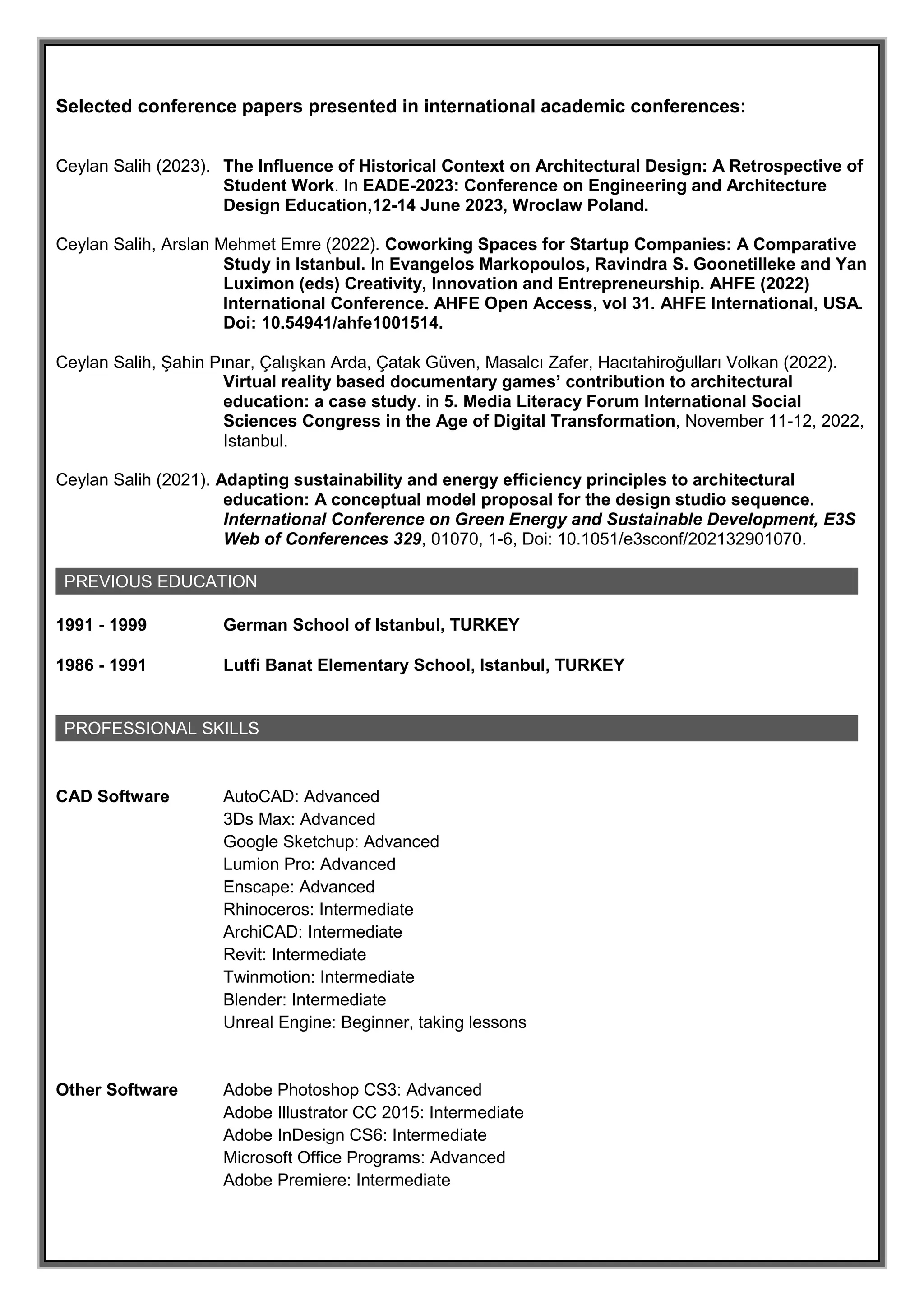 Salih Ceylan: Architect - Academic - Researcher - Educator | PDF