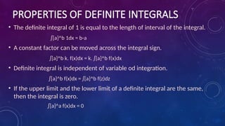 Definite integrals: geometry, properties, applicstion | PPTX