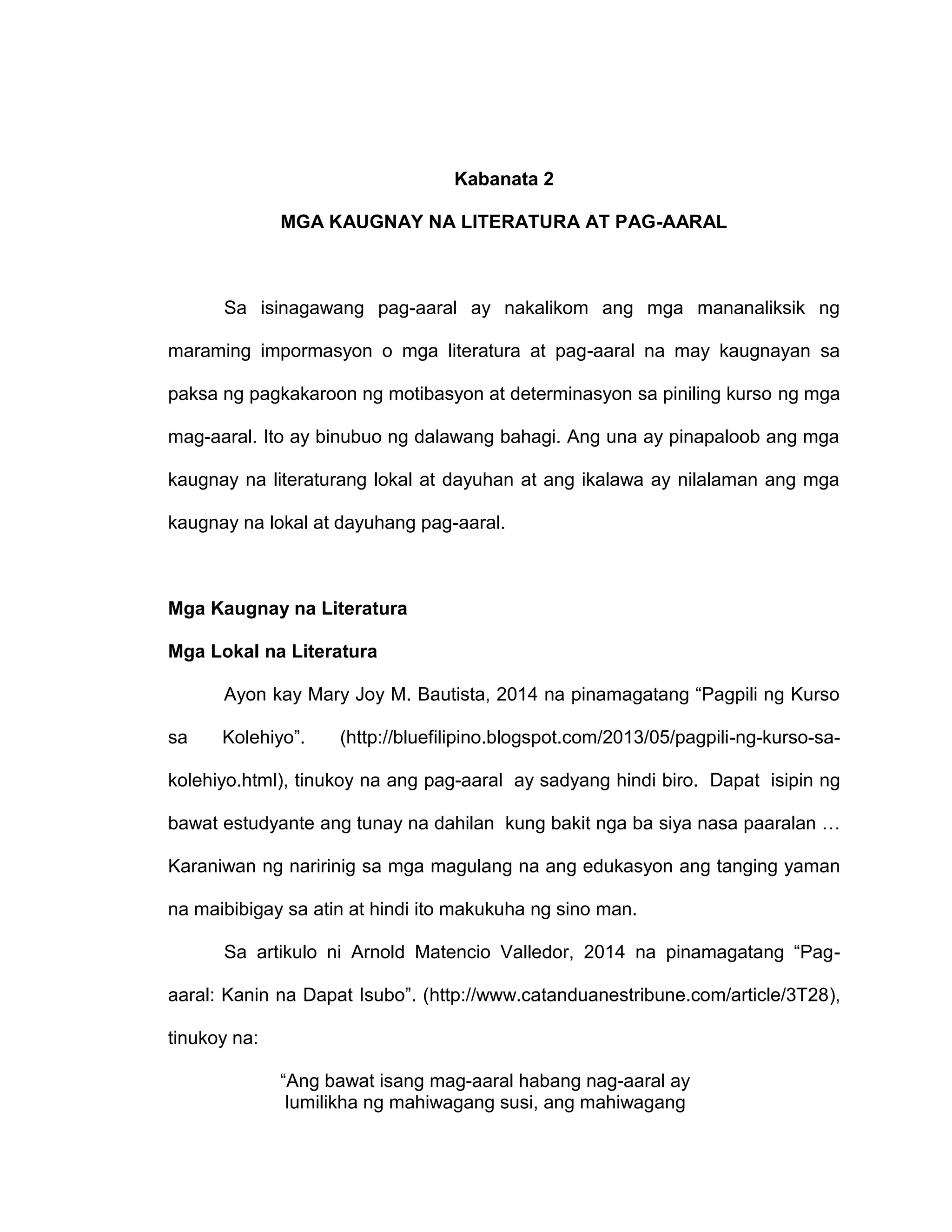 Salik sa Pagkakaroon ng Motibasyon at Determinasyon sa Napiling Kurso ...