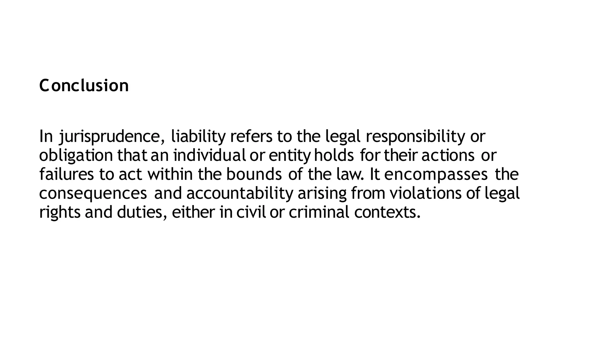 Kinds of liability , general conditions of liability | PPTX