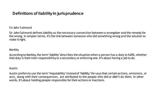 Kinds of liability , general conditions of liability | PPTX