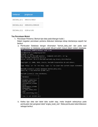 Praktikum Pertemuan 2 ( Tipe Data Numerik ) | PDF