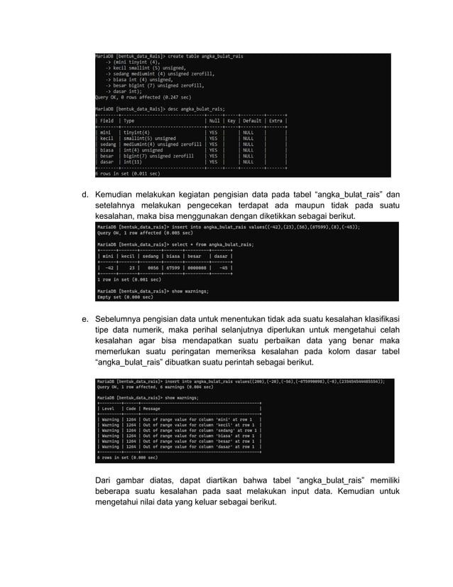 Praktikum Pertemuan 2 ( Tipe Data Numerik )