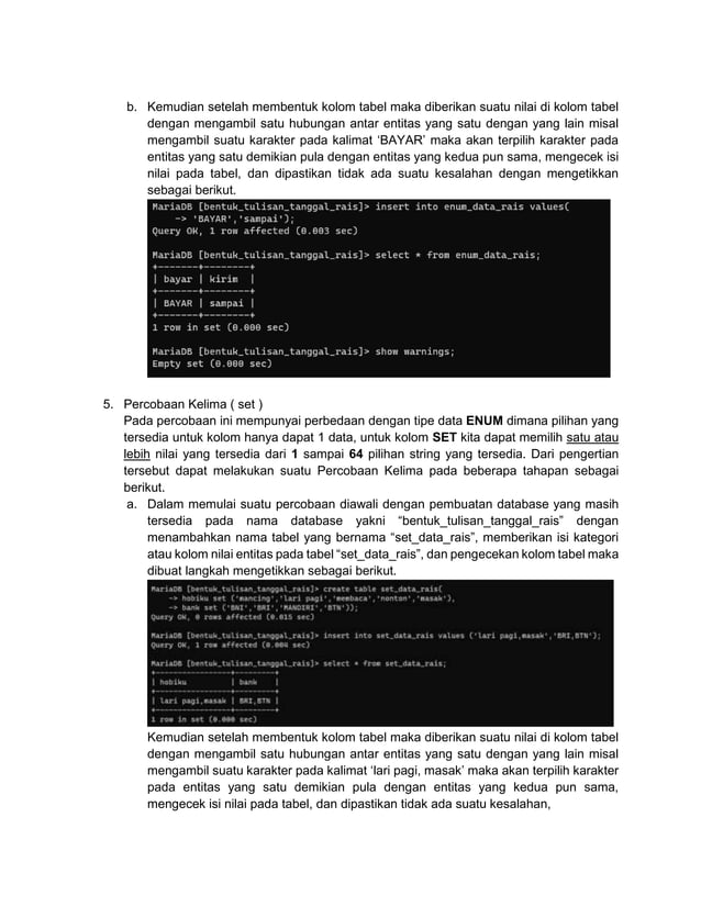 Laporan Praktikum 3 Sistem Basis Data ( Data String ) | PDF