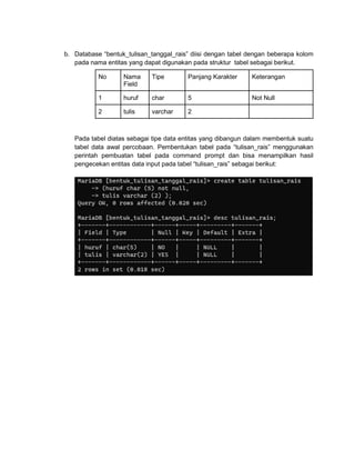 Laporan Praktikum 3 Sistem Basis Data ( Data String ) | PDF
