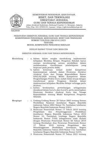Salinan Perdirjen GTK tentang Model Kompetensi Pengawas Sekolah_R_BK ...