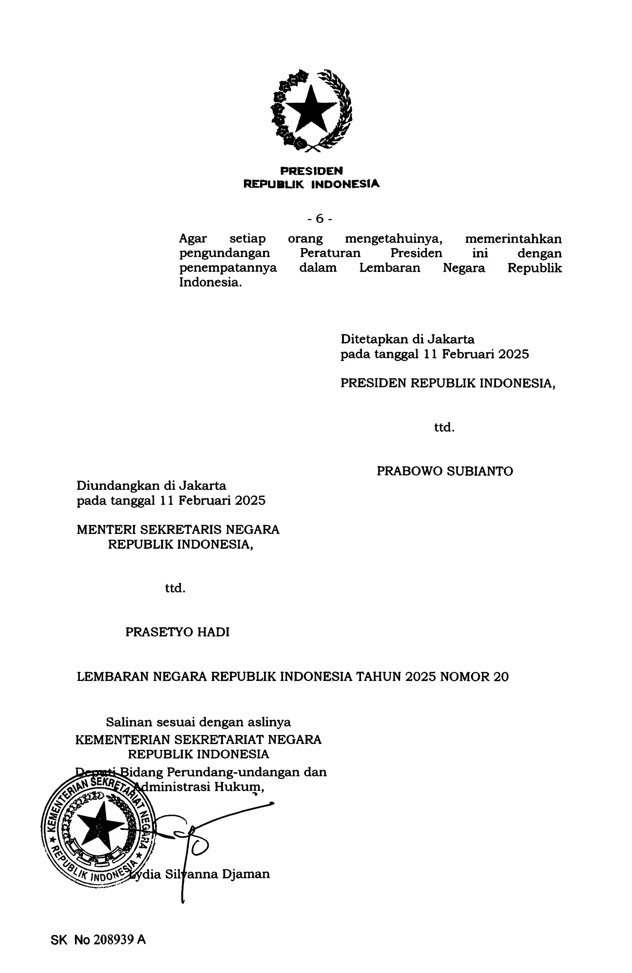 Salinan Perpres Nomor 13 Tahun 2025 pdf kumparan.com