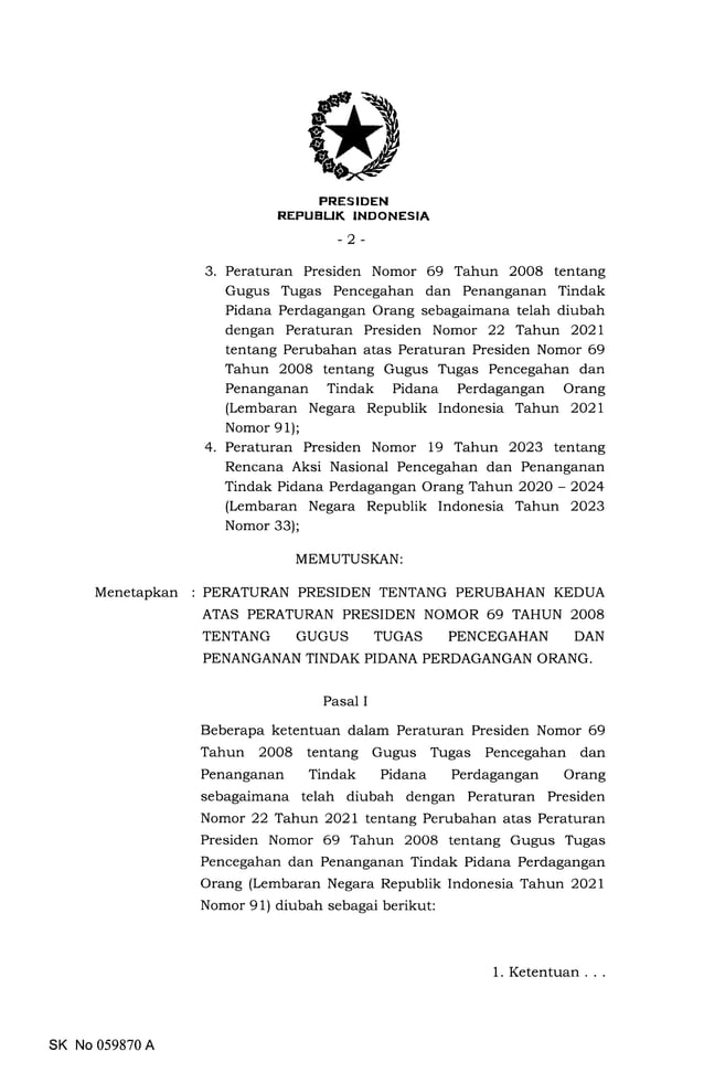 Salinan Perpres Nomor 49 Tahun 2023 | PDF