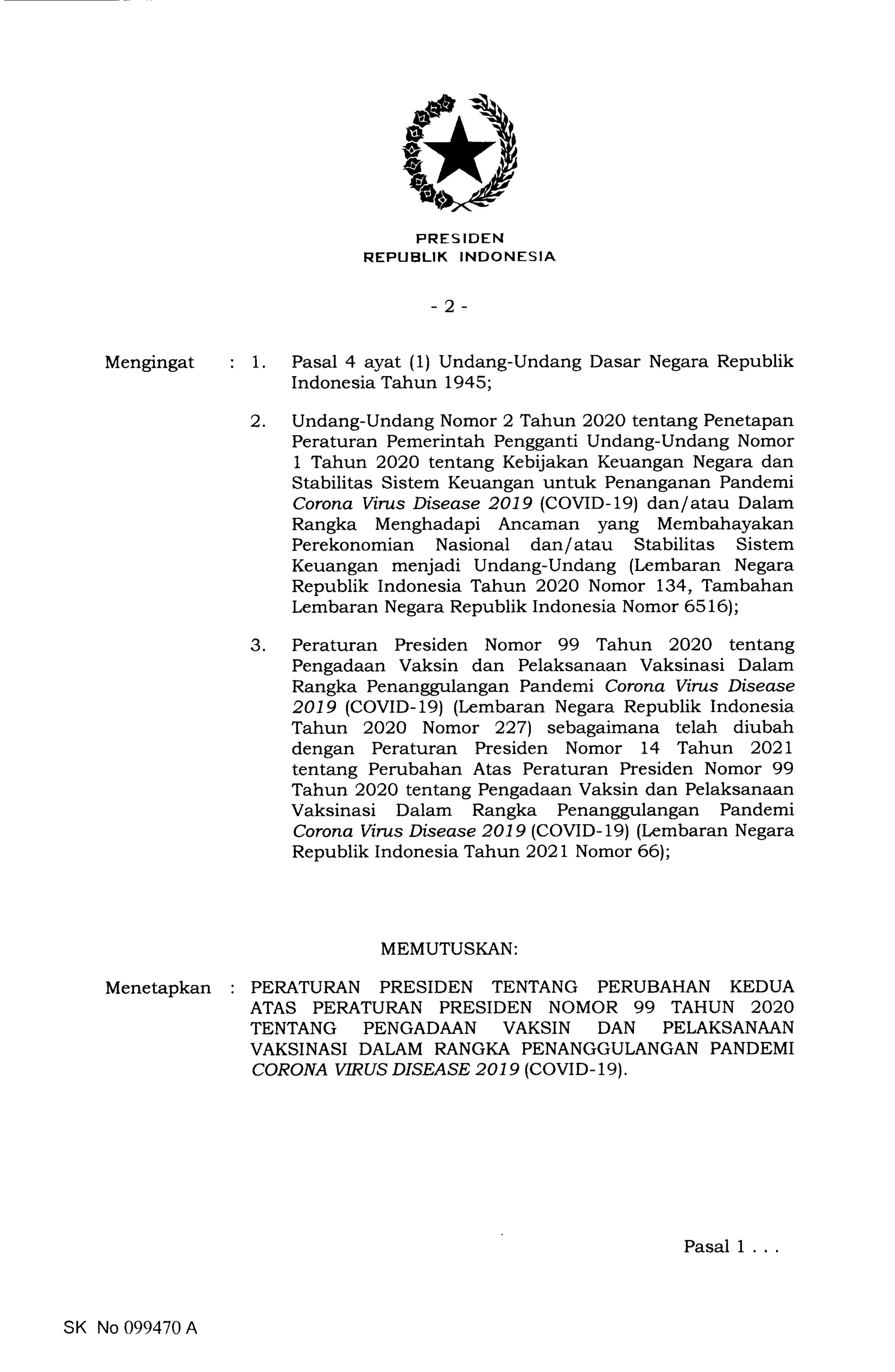 Salinan perpres nomor 50 tahun 2021 | PDF