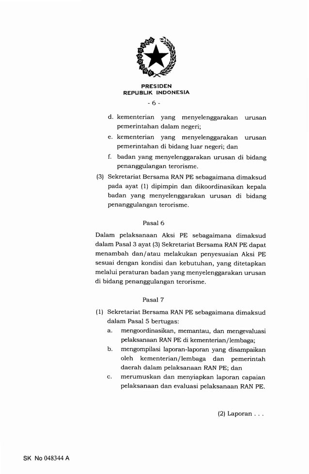 Perpres nomor 7 tahun 2021 | PDF