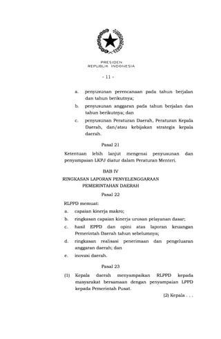 PP Nomor 13 Tahun 2019 tentang penyelenggaraan pemerintah daerah | PDF