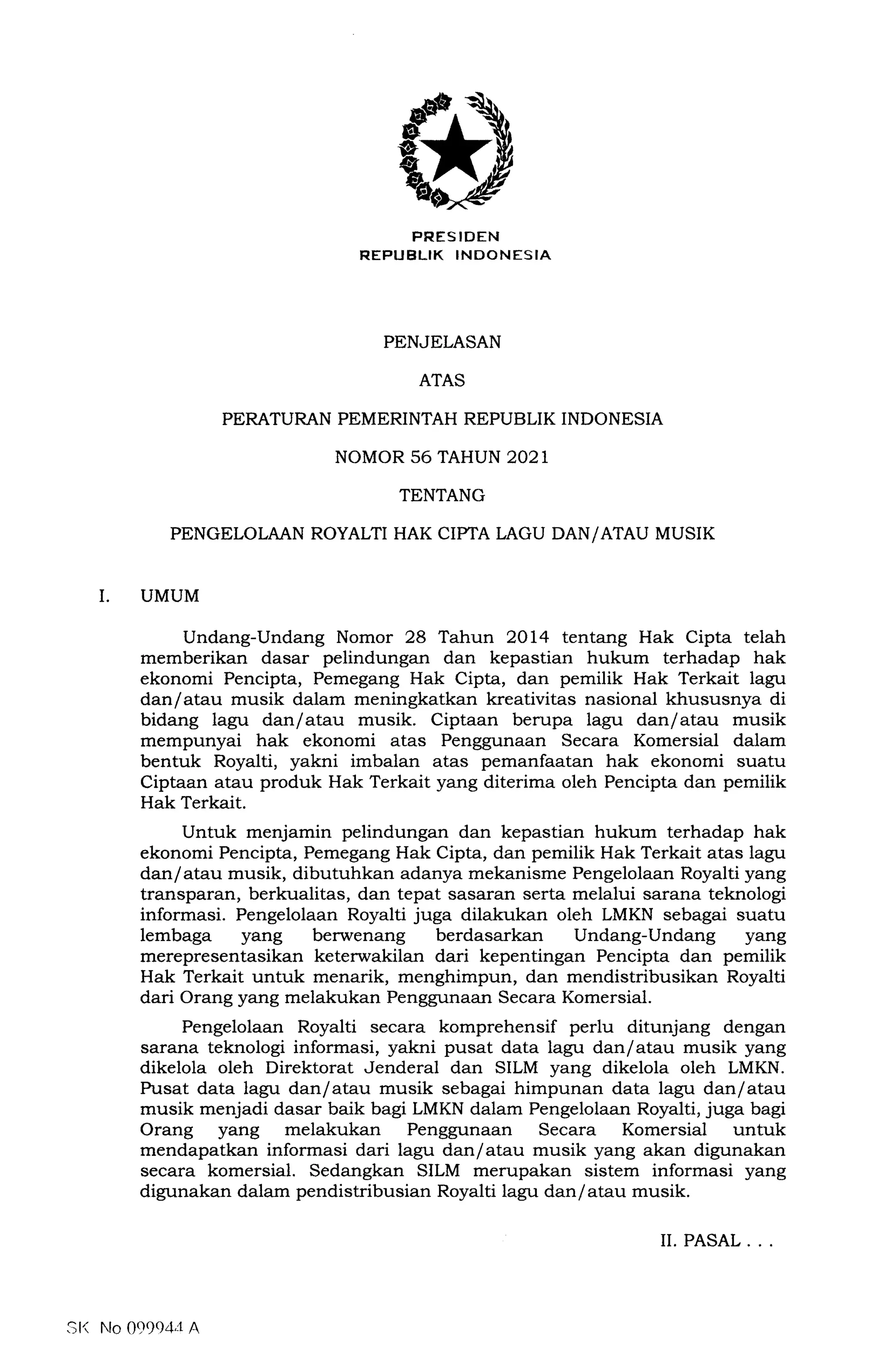 PP Nomor 56 tahun 2021 | PDF