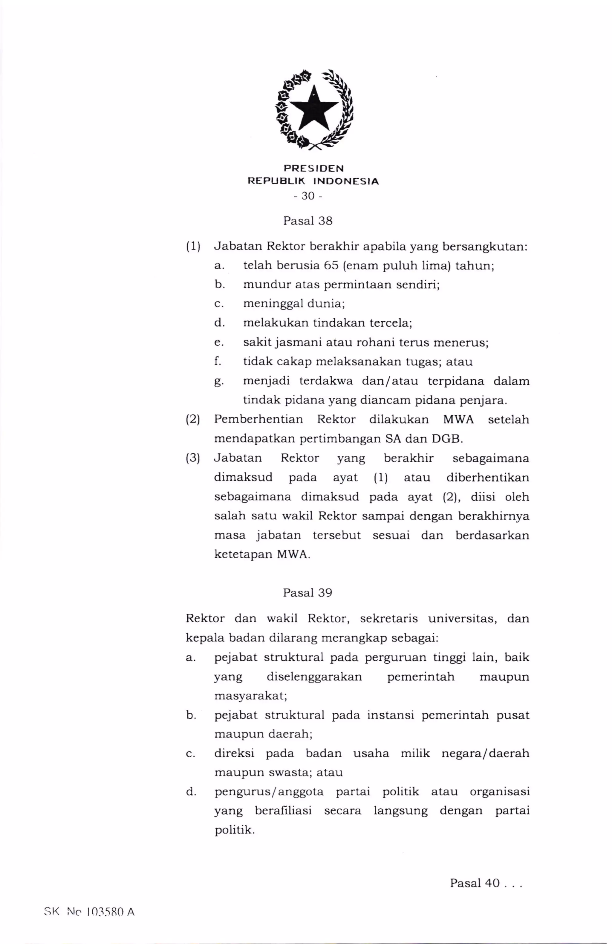 Salinan pp nomor 75 tahun 2021 tentang statuta ui | PDF