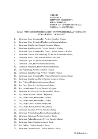 [SALINAN] SK Menteri Nomor 61 Tahun 2024 Penetapan Lokus Pencegahan ...