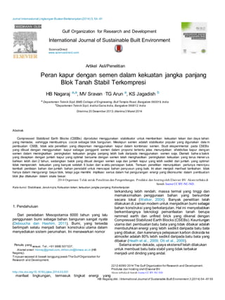 Kapur dan Semen Dalam Kekuatan Jangka Panjang Blok Tanah Stabil | PDF