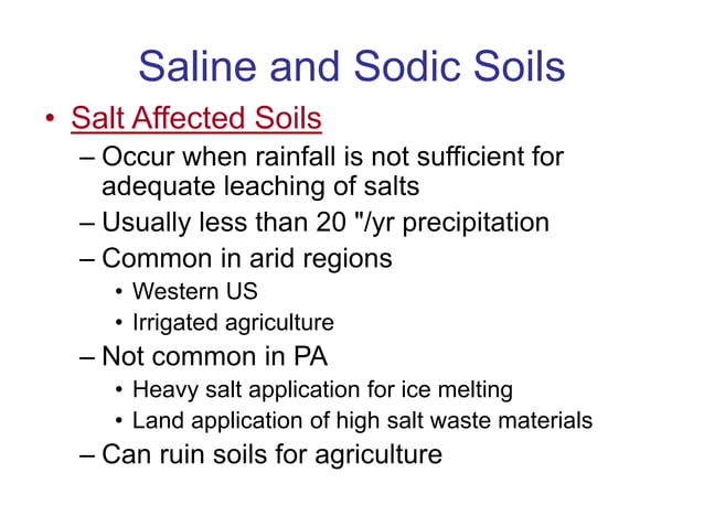Saline And Sodic Soils | PPT