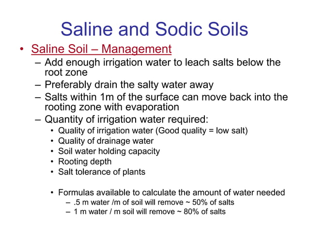 Saline And Sodic Soils | PPT