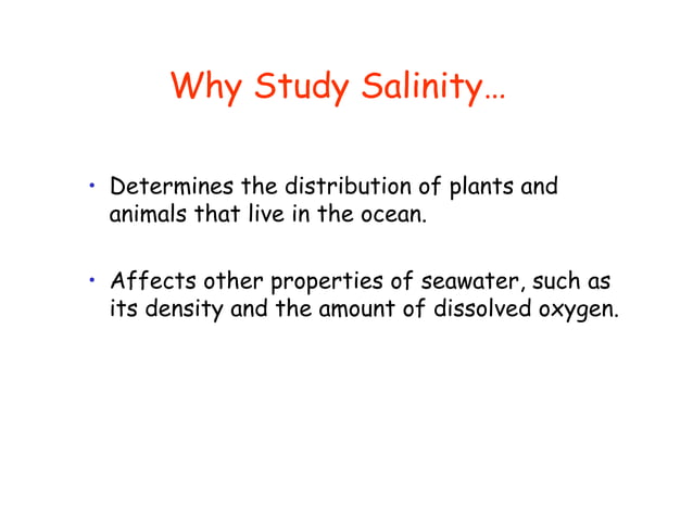 Salinity | PPT | Chemistry | Science