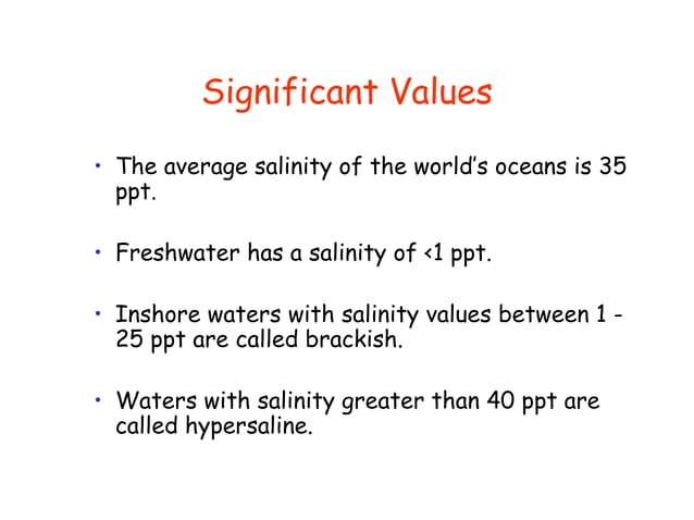 Salinity | PPT | Chemistry | Science