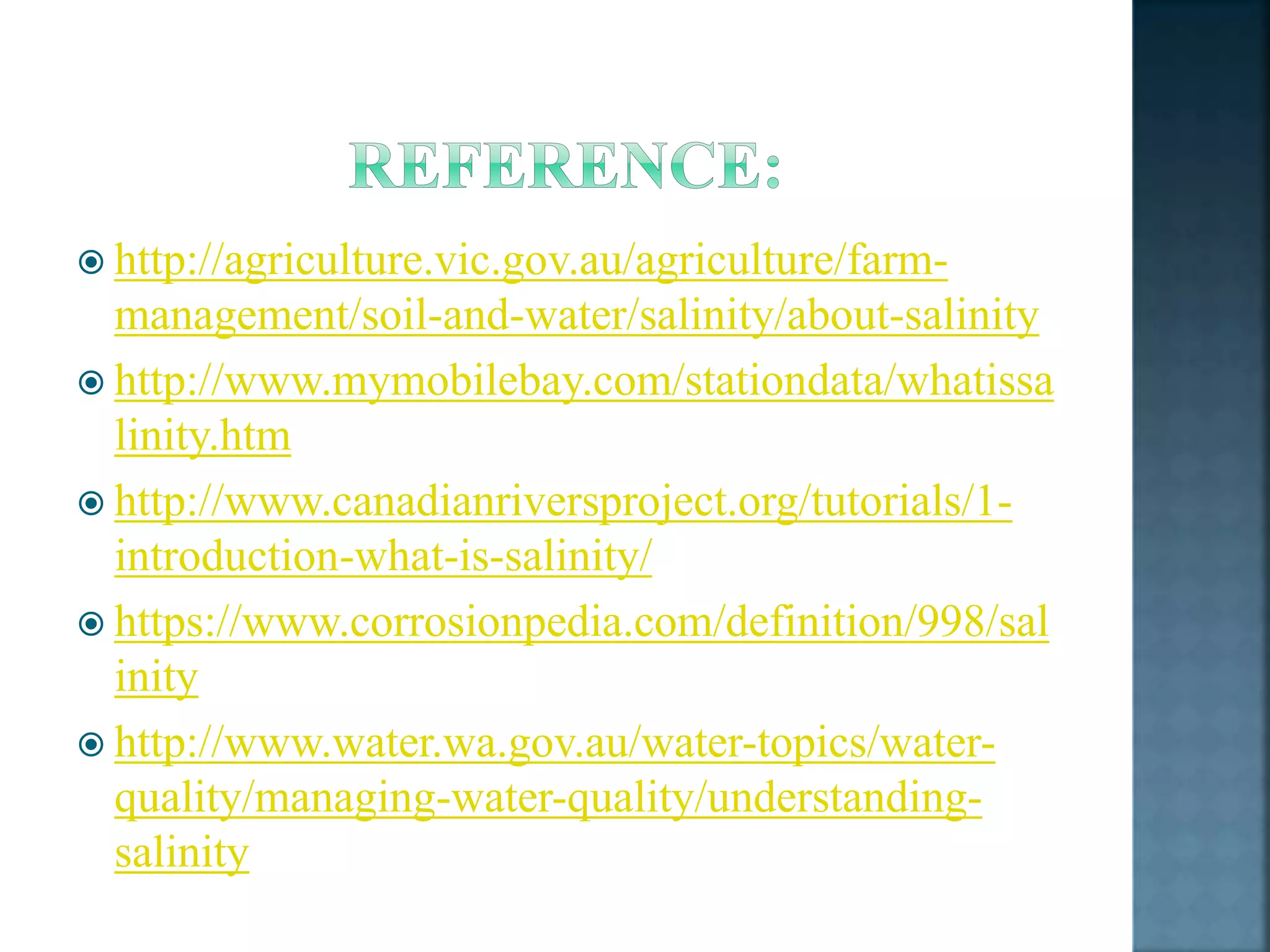 Salinity and Types of Salinity | PPTX