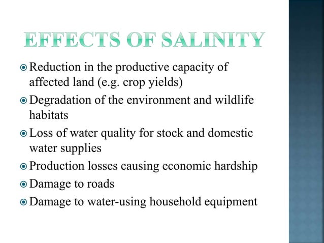 Salinity and Types of Salinity | PPTX | Agriculture | Industries