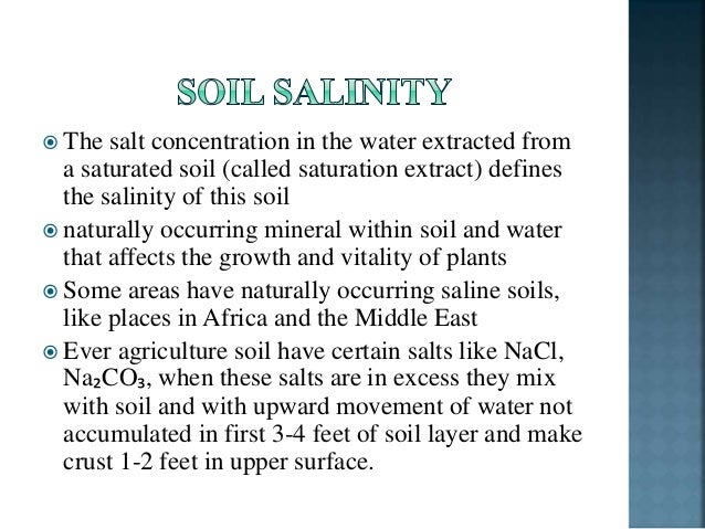 Salinity and Types of Salinity