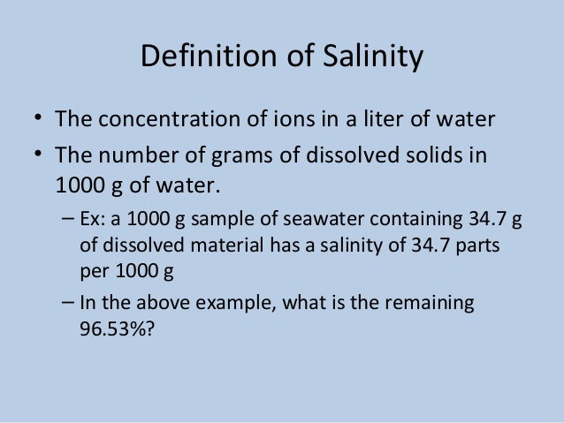 Salinity notes