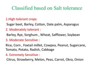 Salinity resistance breeding | PPTX