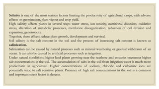 Salinity stress | PPTX
