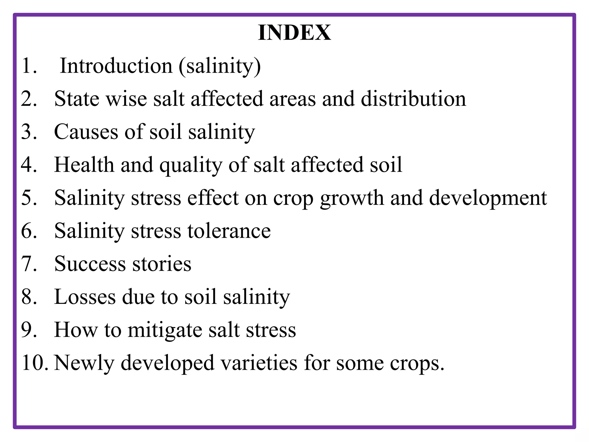 Salinity stress tolerance in plants master seminar | PPTX