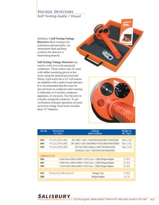 Salisbury 4556 Voltage Detector Kits | PDF