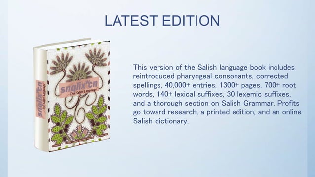 Most Comprehensive Salish Language Dictionary In USA | PPTX