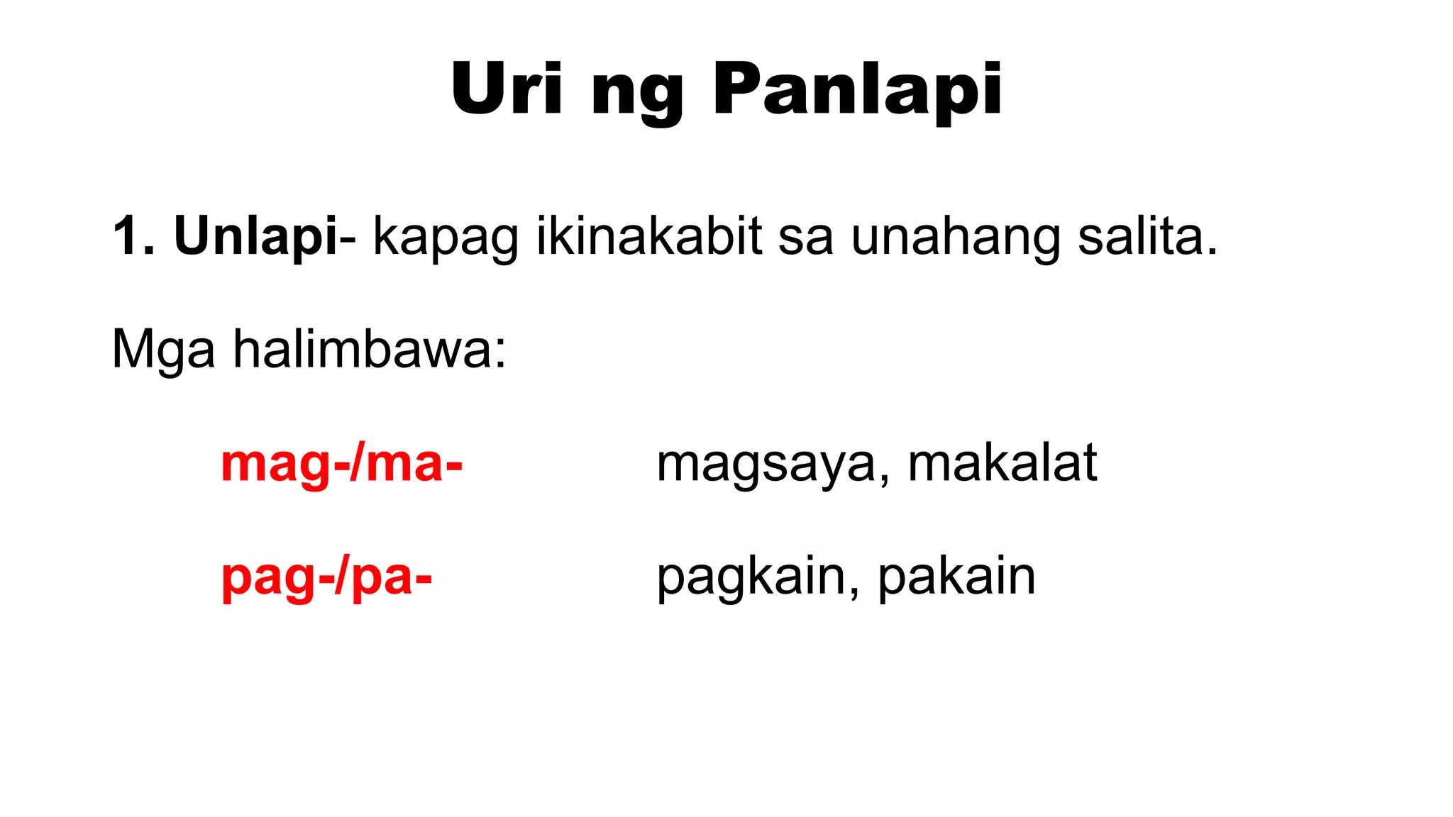 Salitang - ugat at Panlapi | PPTX