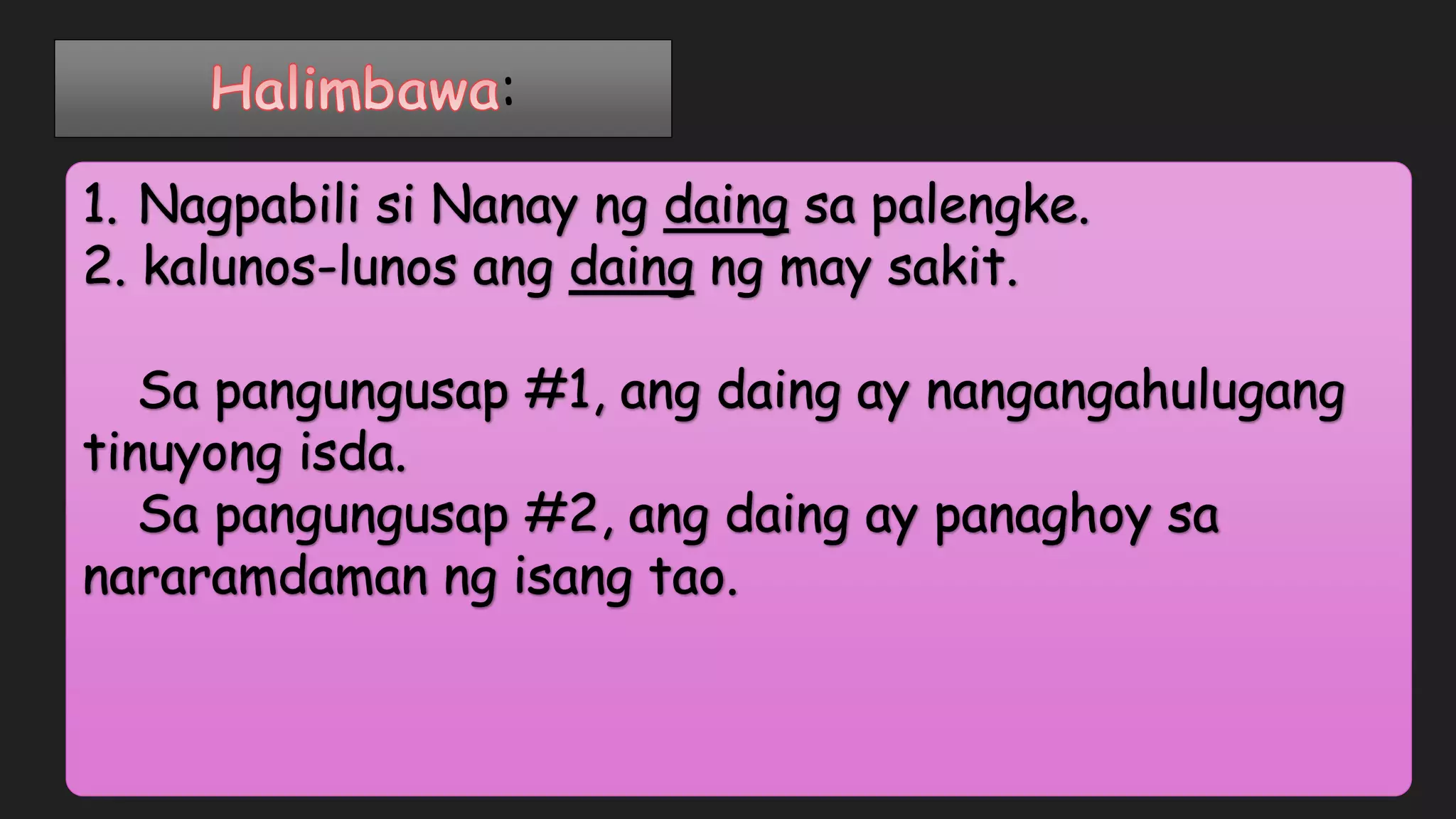 Salitang may iba't ibang kahulugan | PPTX Salitang may iba't ibang kahulugan | PPTX