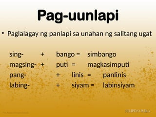 Kasanayan sa Filipino: Salitang ugat at panlapi | PPTX