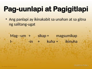 Kasanayan sa Filipino: Salitang ugat at panlapi | PPTX