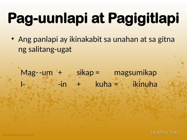 Kasanayan sa Filipino: Salitang ugat at panlapi | PPTX