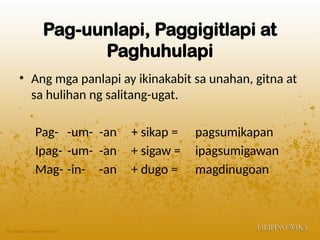 Kasanayan sa Filipino: Salitang ugat at panlapi | PPTX