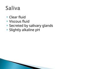 chemical composition and function of slaiva | PPT