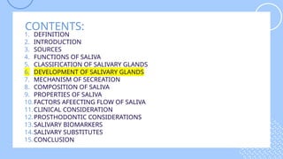 SALIVA act as adhesive in between denture | PPTX