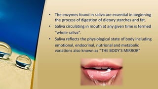 Basics of Saliva | PPTX