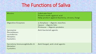 BIOCHEMICAL ASPECTS OF SALIVA FLUID | PPT
