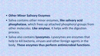 BIOCHEMICAL ASPECTS OF SALIVA FLUID | PPT