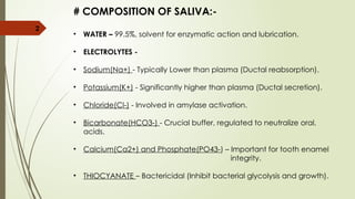 Saliva and It's Applied Aspect Mbbs Physiology | PPTX