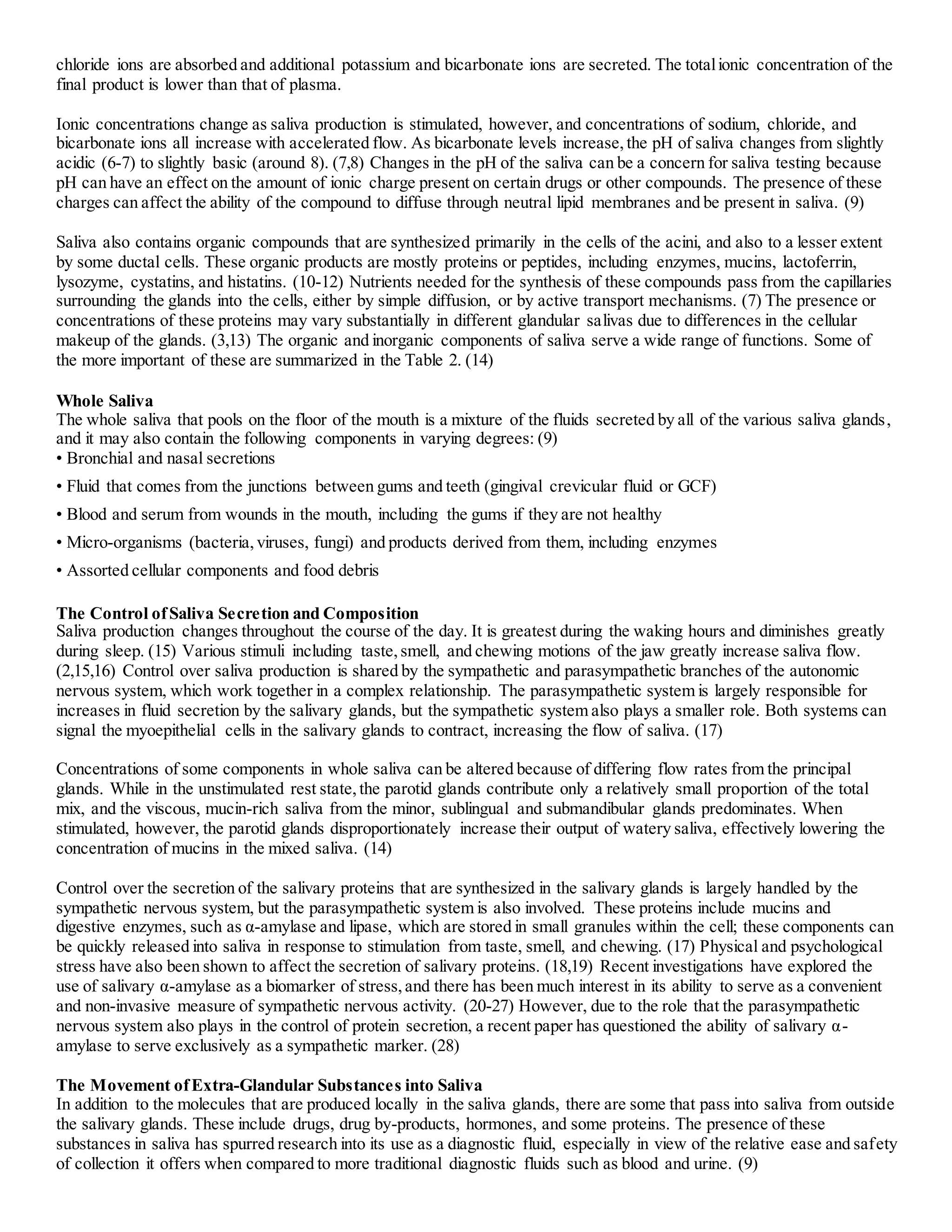 Saliva and its use as a diagnostic fluid | DOCX